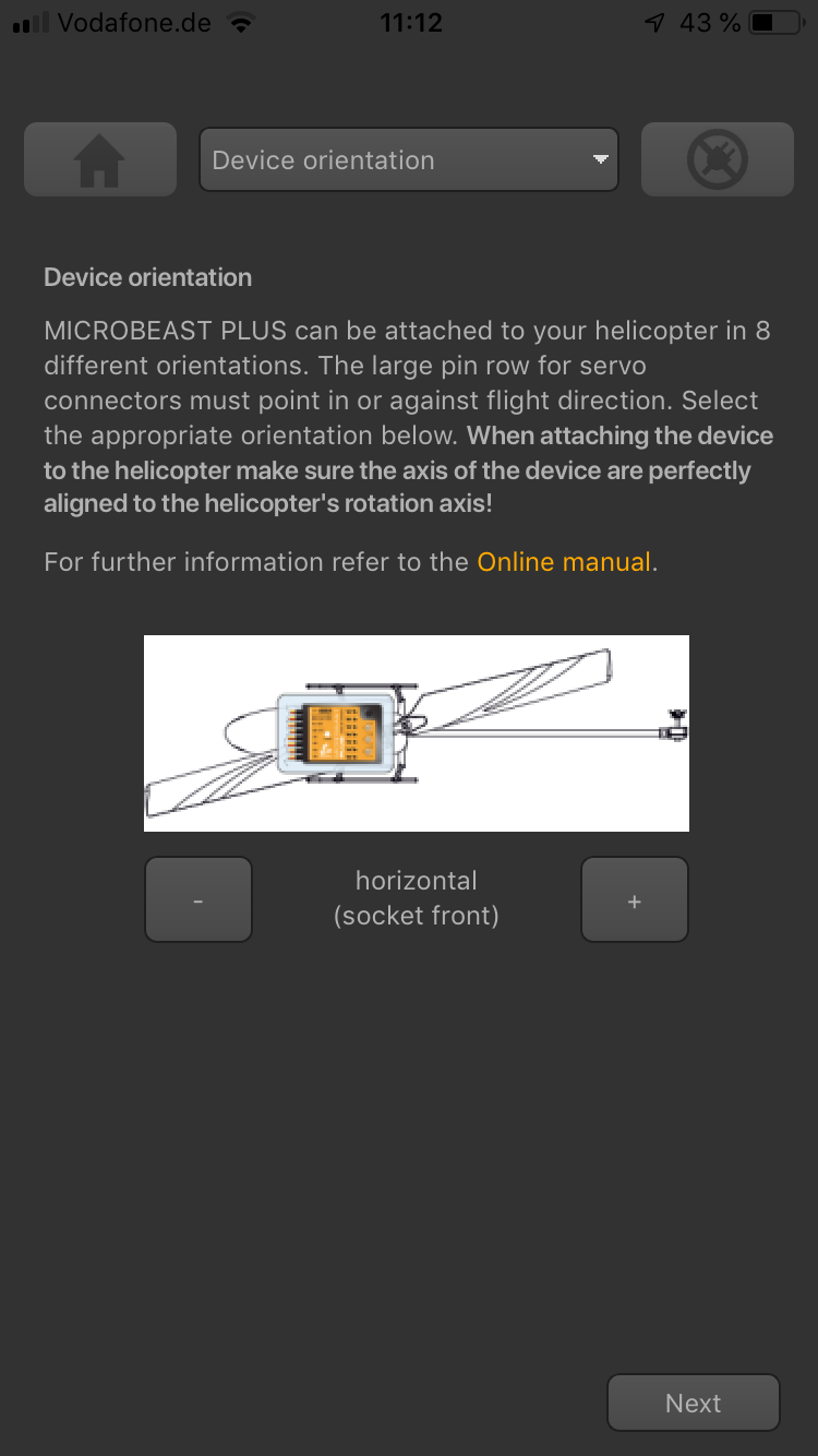 SETUP MENU A - Device orientation - BEASTX Wiki